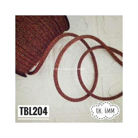 Jual Tali Bulat Glitter 6mm Coklat Gliter Gold dan Fanta Permeter ...