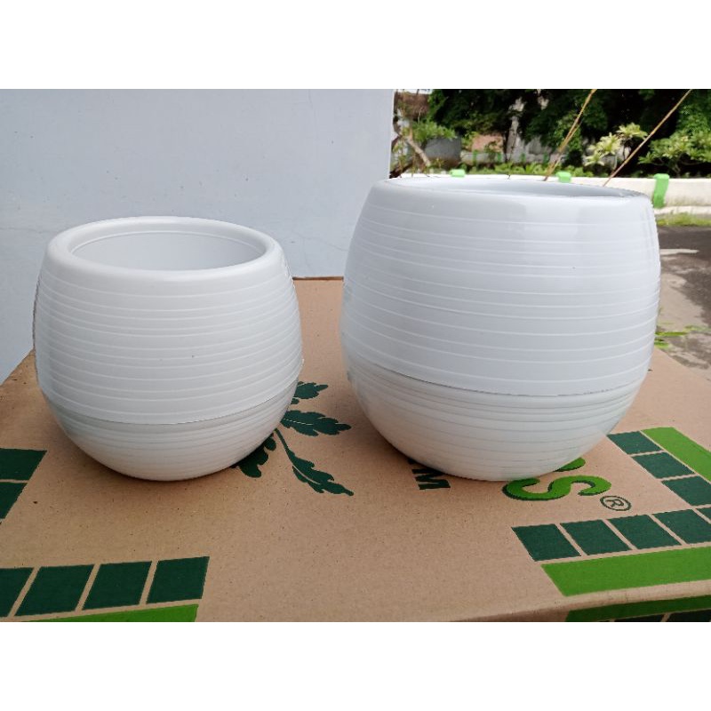Jual pot bulat telur uk 18cm tebal plastik murah/ pot moci // pot ...