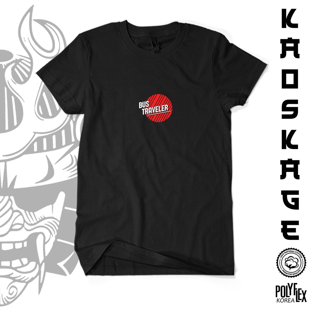 Jual BISA COD Distro Kaos Bus Traveler Red Circle 100 % Cotton Combed 30s Cewek Cowok Unisex ...