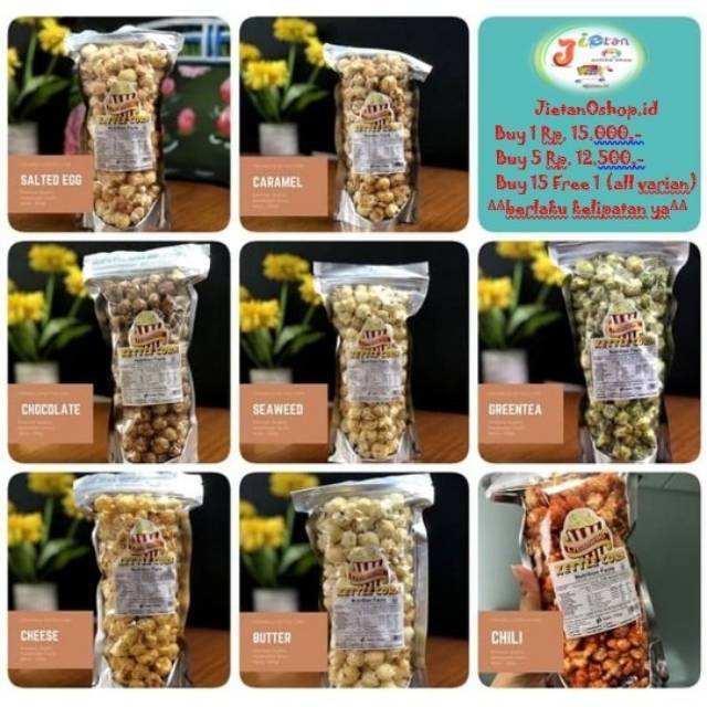 Jual POPCORN CREAMELLO SNACK MILLENIA 8 rasa indonesia KETTLE CORNav ...