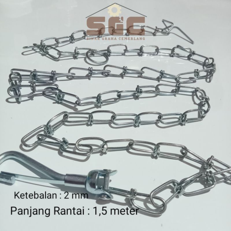 Jual Rantai Anjing no. 35 Rantai Gogok Rante Hewan (panjang 1,5 meter ...