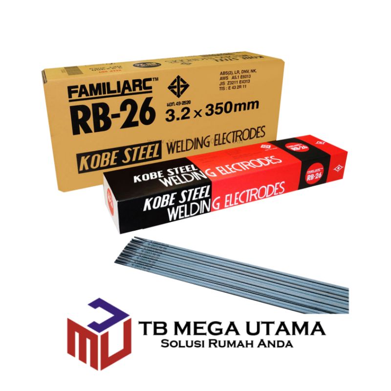 Jual Kawat Las Besi Kobe Steel RB26 3.2 MM Listrik Stick 5 Kg | Shopee Indonesia