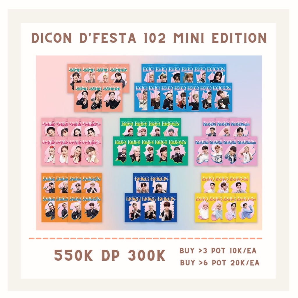 Jual DICON D'FESTA MINI EDITION 102 NCT DREAM 127 BTS TXT STRAYKIDS SEVENTEEN TWICE ENHYPEN ...