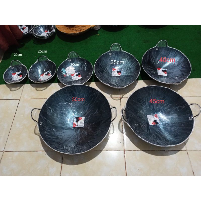 Jual WAJAN BAJA ANTI LENGKET 45cm // WOK SEASONING // Wajan Baja ...