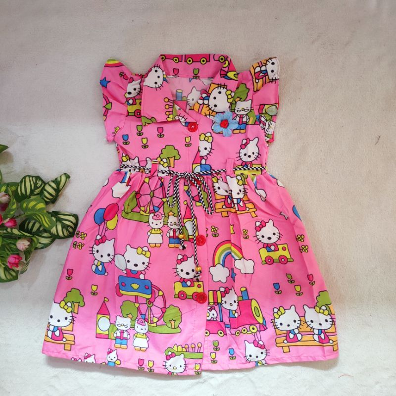 Jual Dress anak 2 3 tahun kancing kartun hellokitty lol baju anak cewek ...