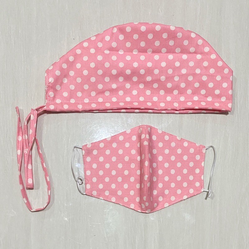 Jual Surgical Scrub Cap Head Katun 2 Lapis + Masker -Topi Operasi Medis ...