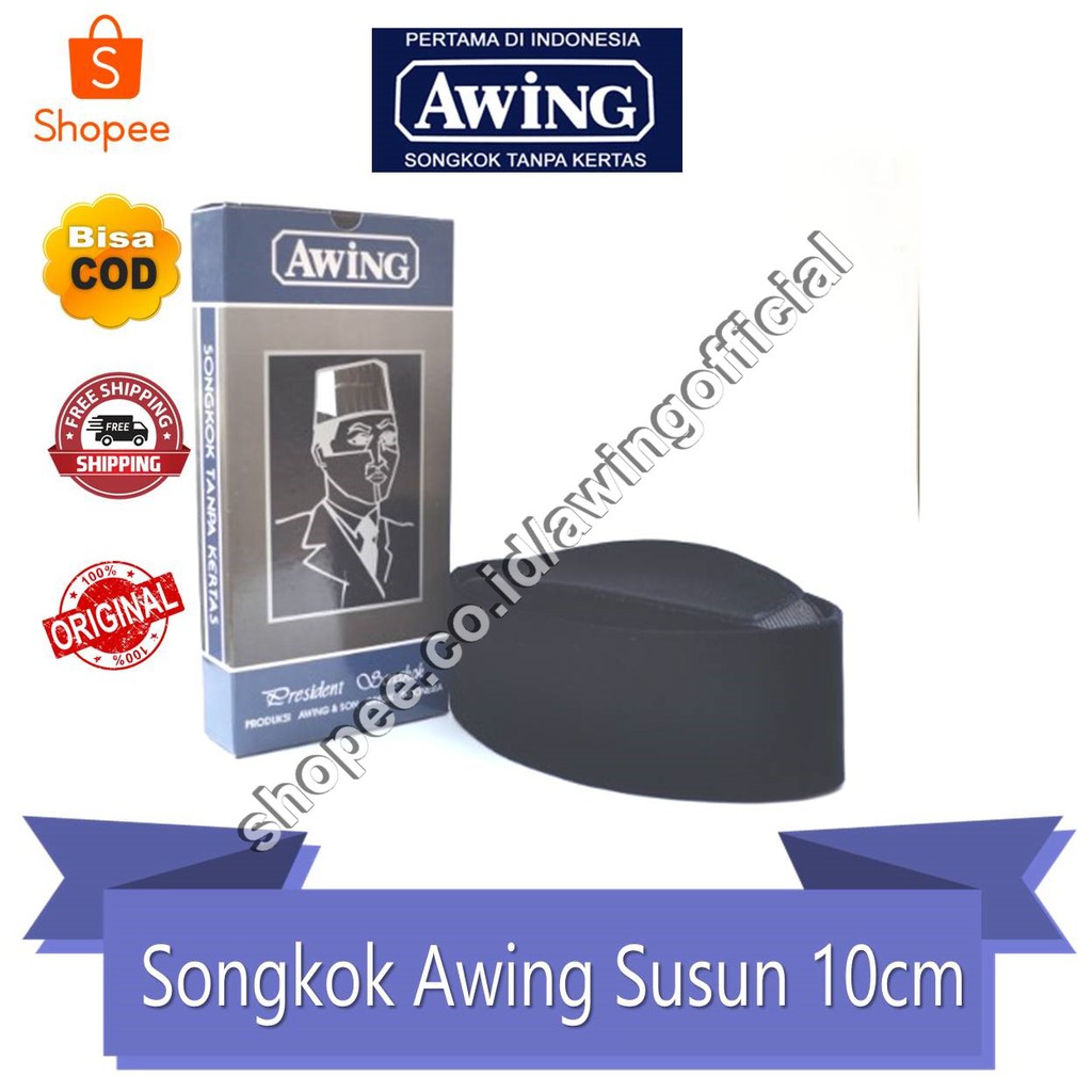 Jual Songkok Awing Susun Exclusive AC Tinggi 10cm Peci Susun Awing ...