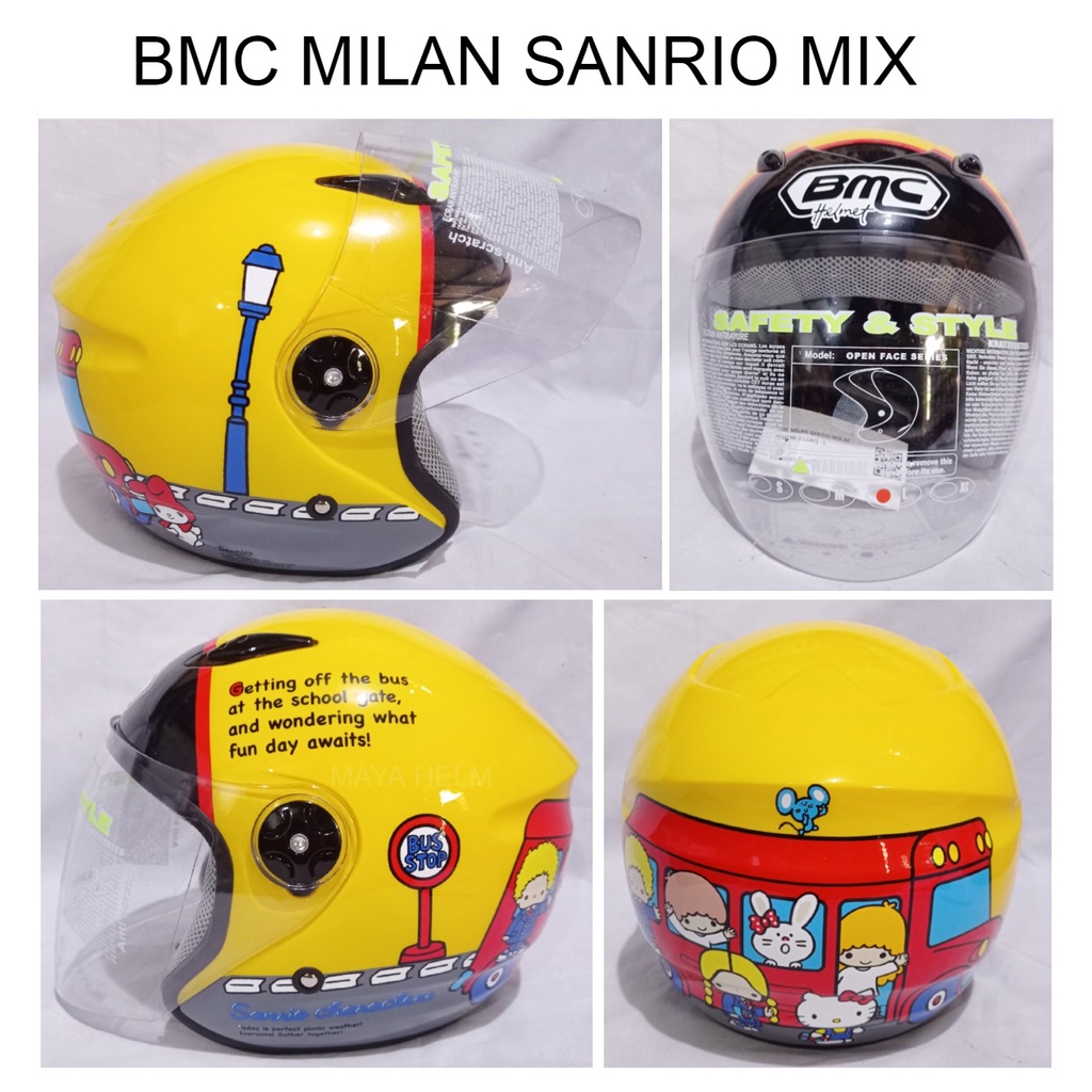 Jual Helm BMC Milan Cartoon Sanrio Mix Corak 2 Yellow | Shopee Indonesia