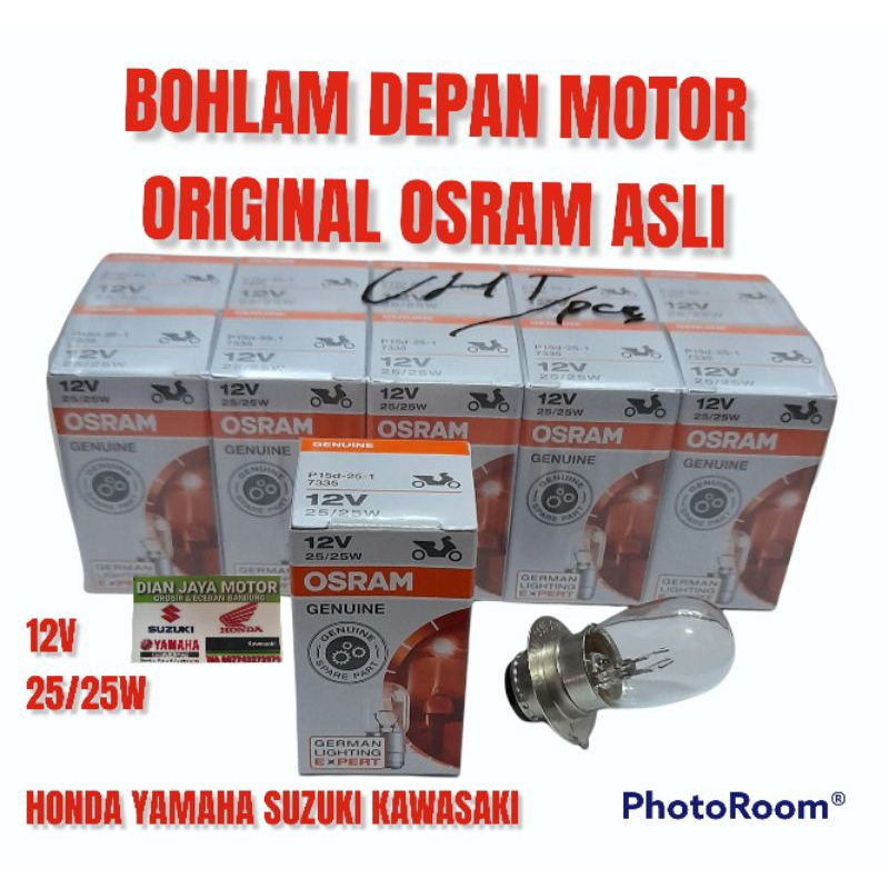 Jual BOHLAM DEPAN LAMPU MOTOR OSRAM ORIGINAL STD 12VOLT 18/25 WAT BEAT ...