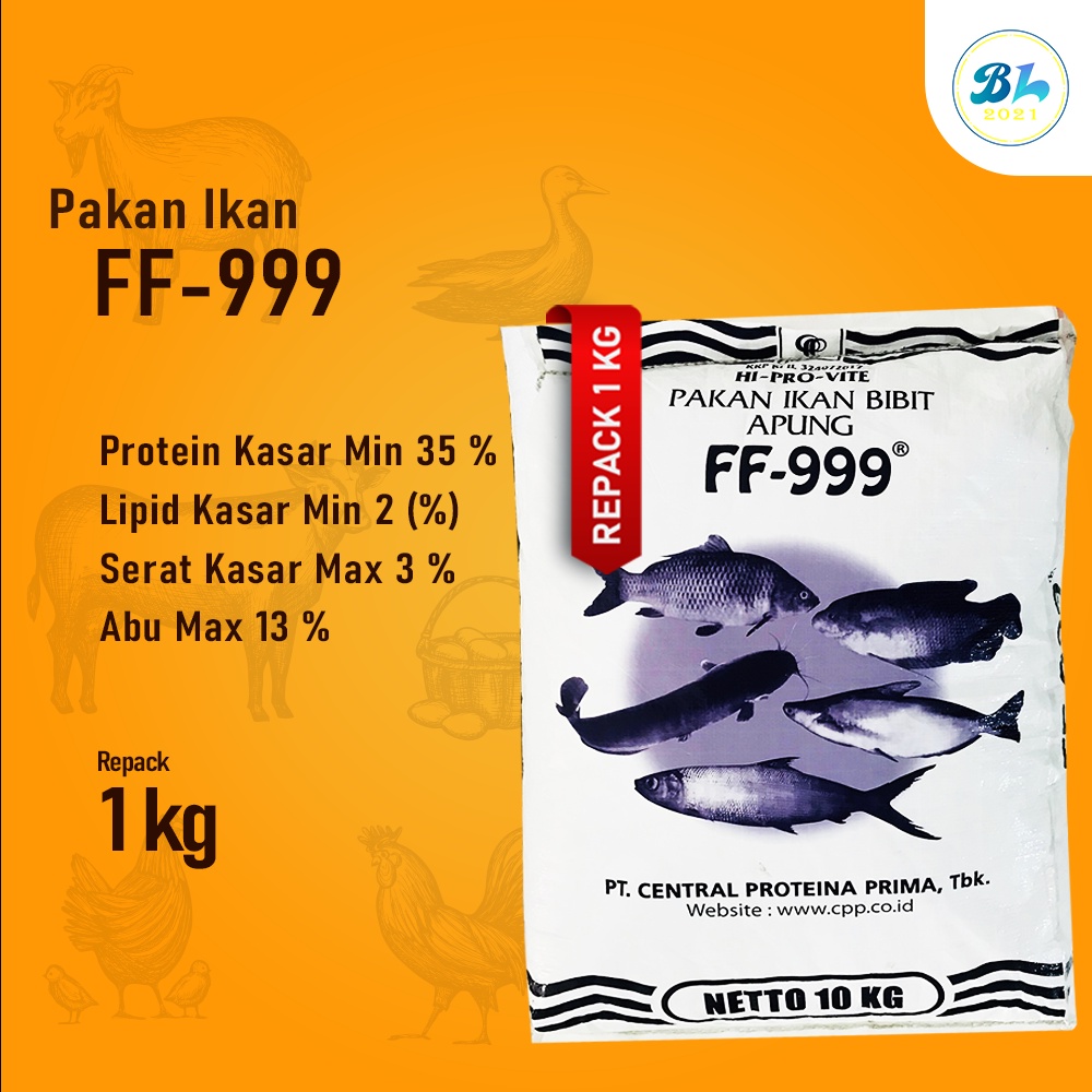Jual Pakan Ikan Bibit Apung FF- 999 Hi Pro Vite Kemasan Repack 1 Kg | Shopee Indonesia