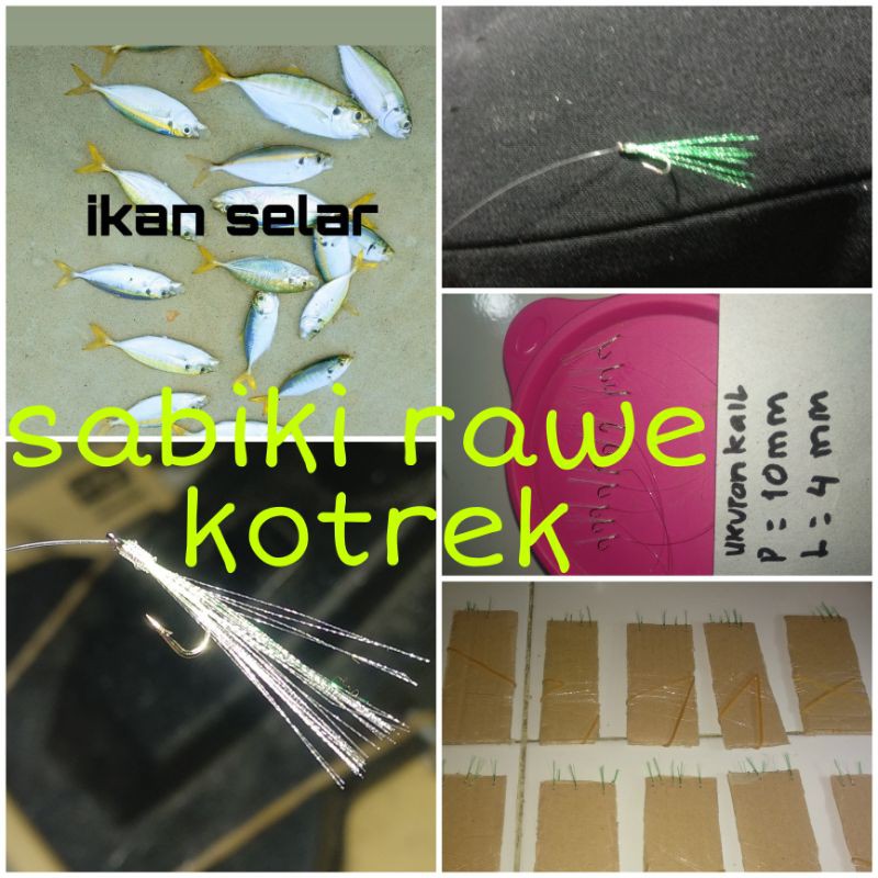 Jual pancing rawe sabiki kotrek atau kotrekan ikan selar isi 7 kail ...