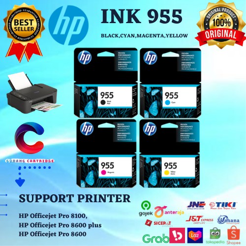 Jual HP Ink 955 Original Black & colour / Original Cartridge - TINTA ...
