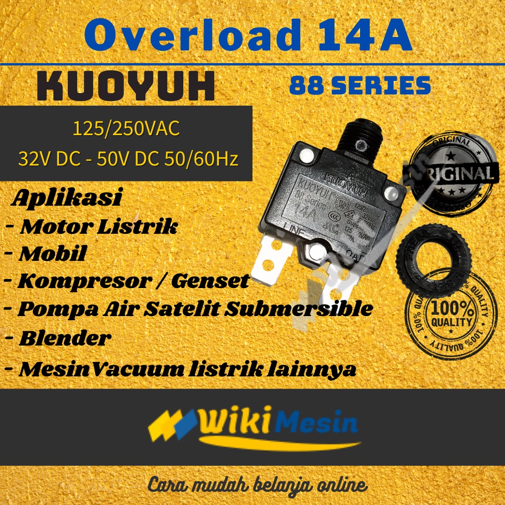 Jual Overload Kompresor Genset Motor Listrik 14A Kuoyuh 88 Series ...