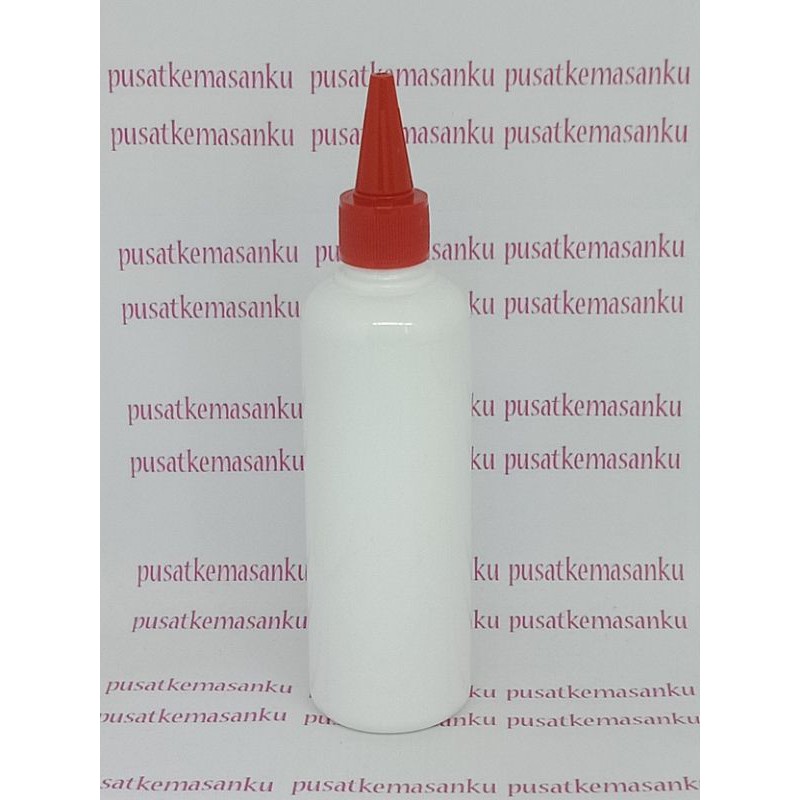 Jual (Paket 10pcs) Botol Pet 250ml Tutup Kerucut Merah Body Putih ...