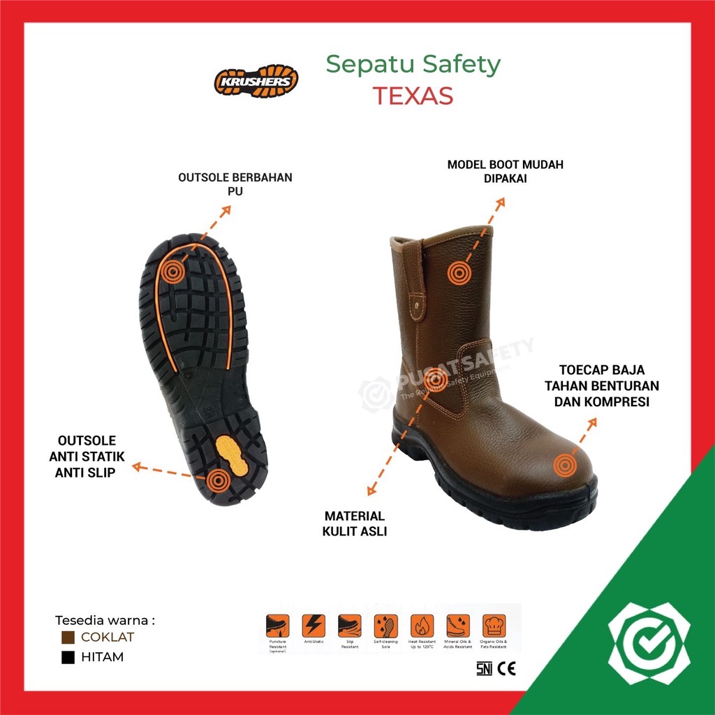 Jual Sepatu Safety Krushers Texas Proyek Kerja Lapangan | Shopee Indonesia