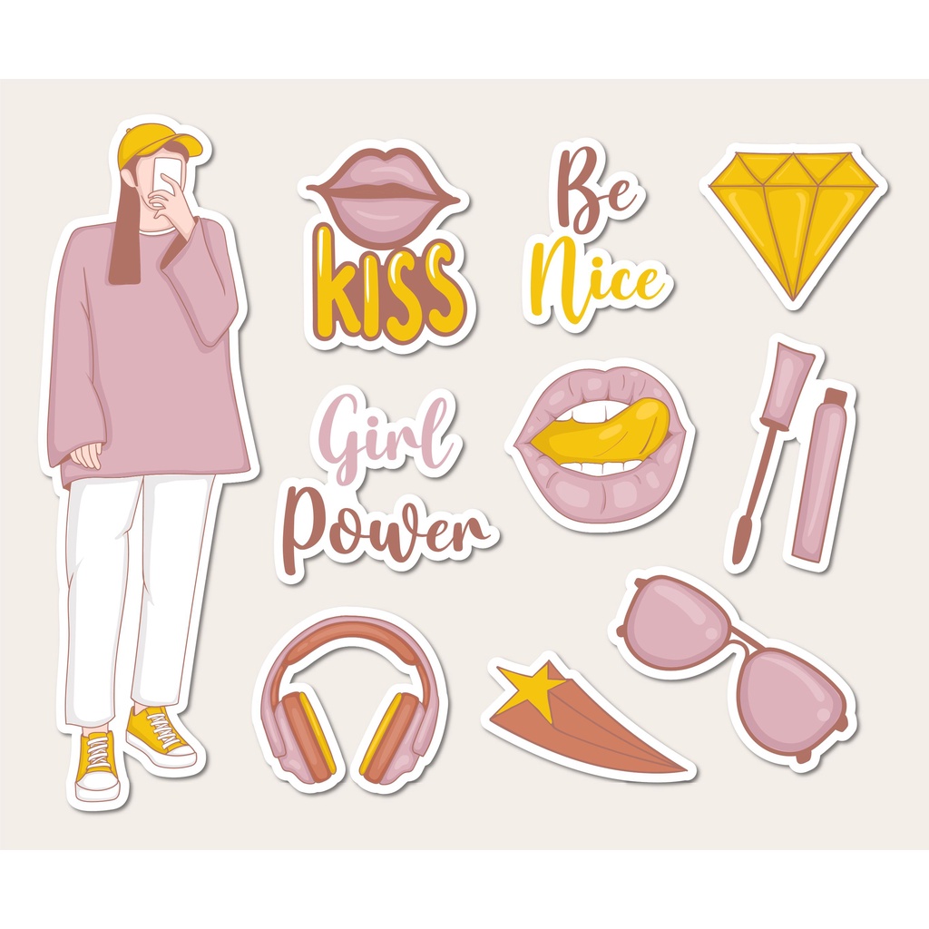 Jual Sticker Tumblr Vinyl Pastel / stiker jurnal travel / sticker vinyl ...