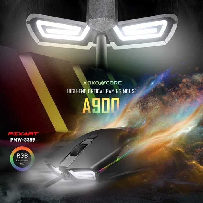 Jual ABKONCORE GAMING MOUSE A900 RGB | Pixart PMW 3389 | Omron ...