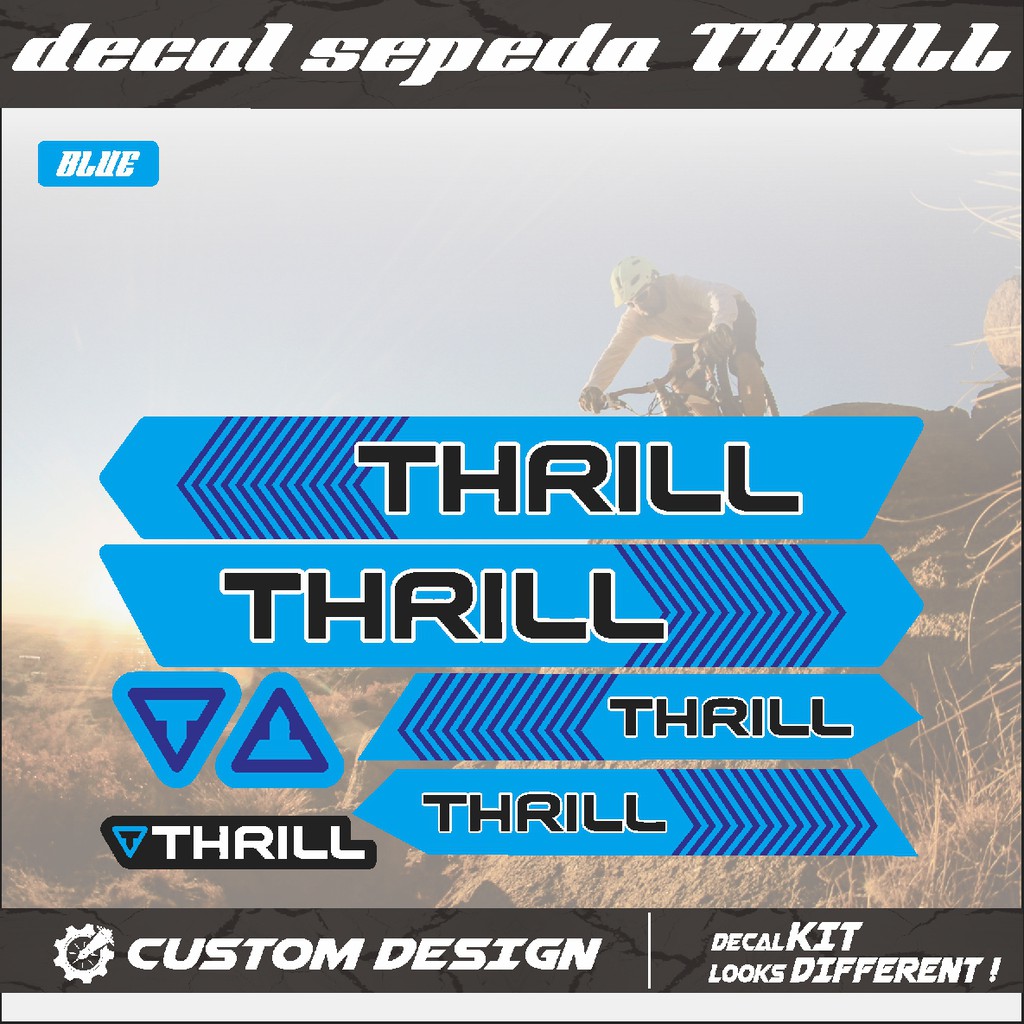 Jual STIKER DECAL SEPEDA STICKER MOTIF THRILL WARNA RED ; BLUE ; YELLOW ...