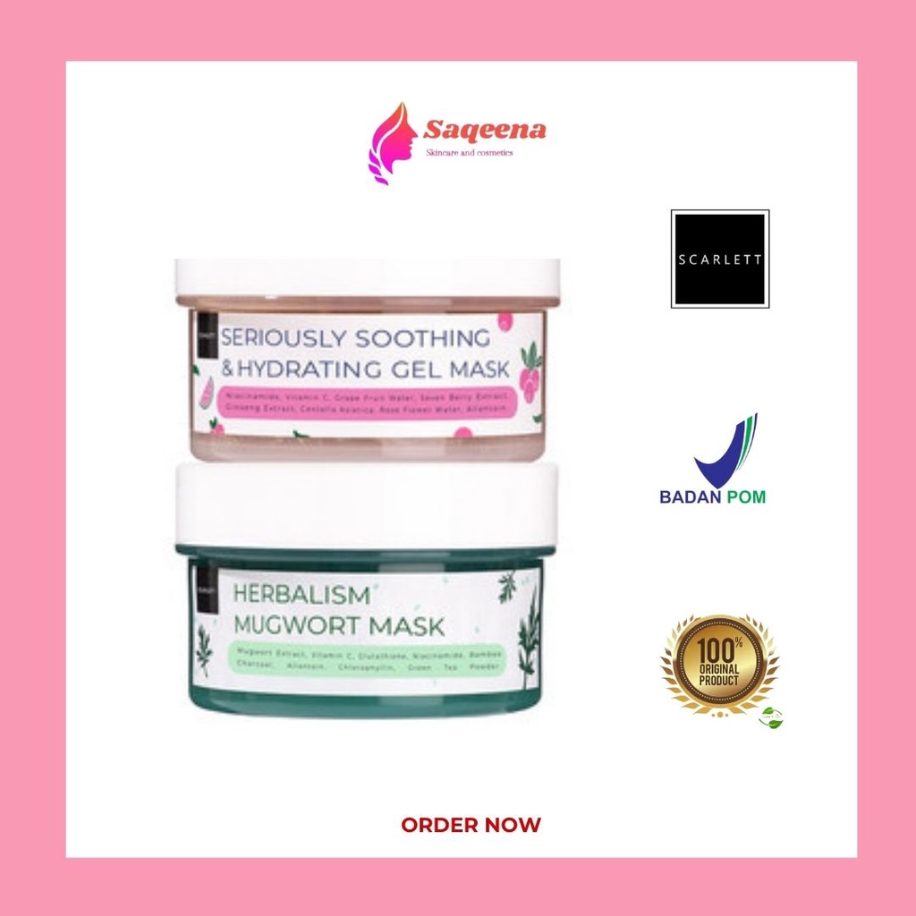 Jual Scarlett Mugwort Mask & Scarlett Seriously Soothing & Hydrating ...