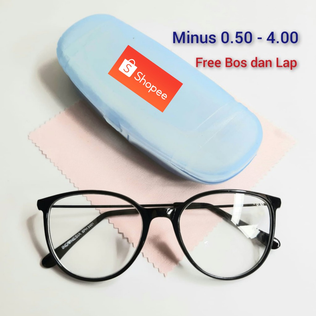 Jual Kacamata Minus Jarak Jauh Frame Optik Unisex 0.50-4.00 Free Box ...