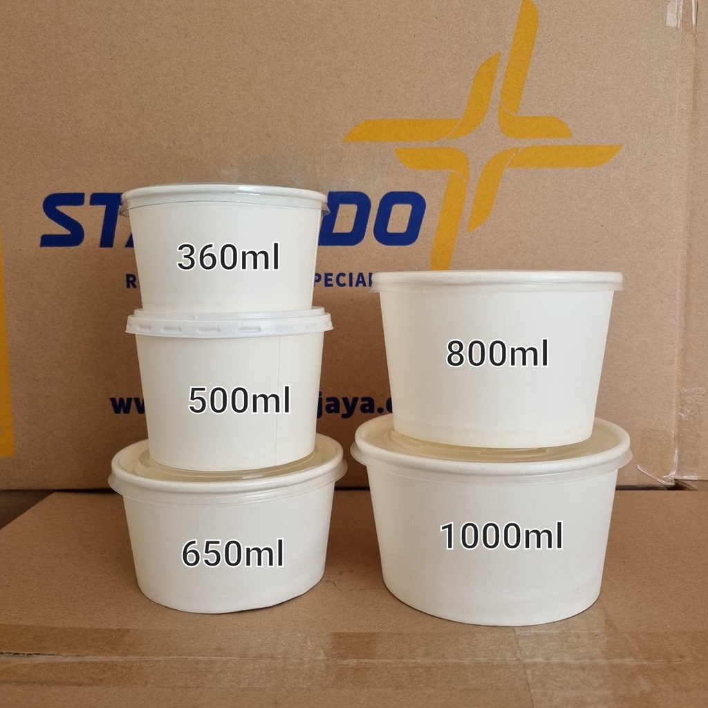 Jual Paperbowl Mangkok Kertas / Bakso / Paper Bowl Putih Polos Tebal ...
