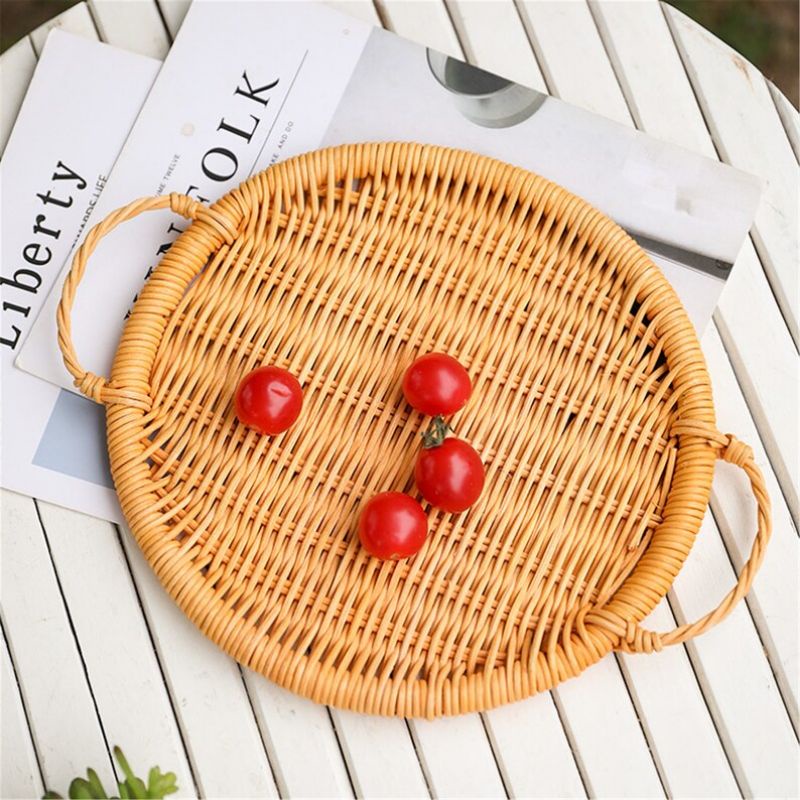 Jual tray nampan rotan/tray buah/nampan rotan serbaguna/wadah buah ...