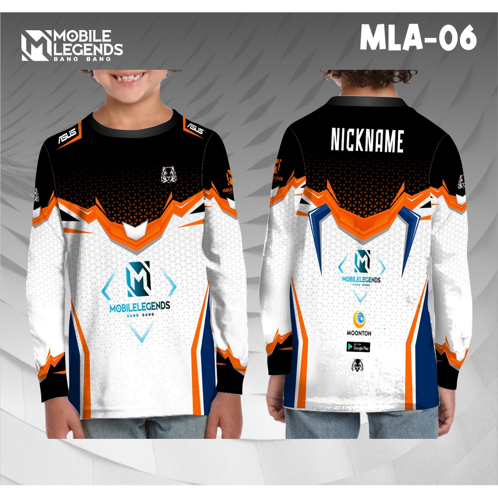 Jual Jersey anak esport mobile legends baju kaos gamer lengan panjang ...