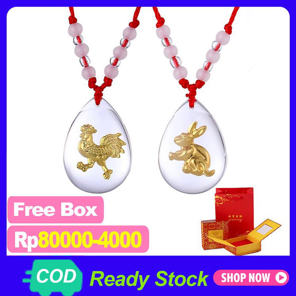 Jual Kalung Liontin Model Shio Imlek Tahun Baru China Emas Tali Dengan ...