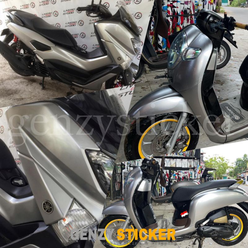 Jual stiker skotlet silver metalik super glossy sticker scotlite silver ...
