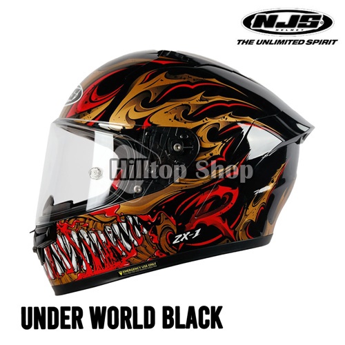 Jual Helm NJS ZX-1R Underworld Full Face Helmet | Shopee Indonesia