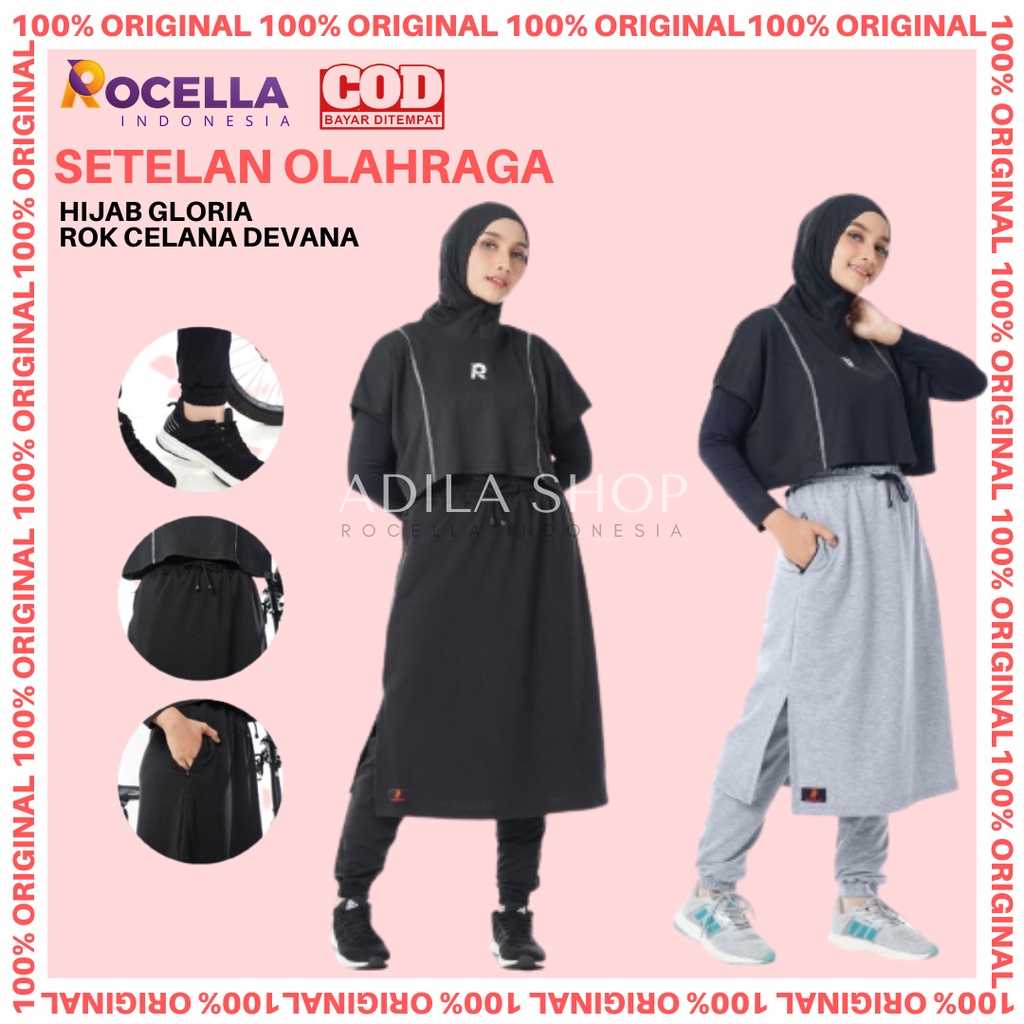 Jual Setelan Olahraga Hijab Gloria dan Rok Celana Devana Rocella Rok ...