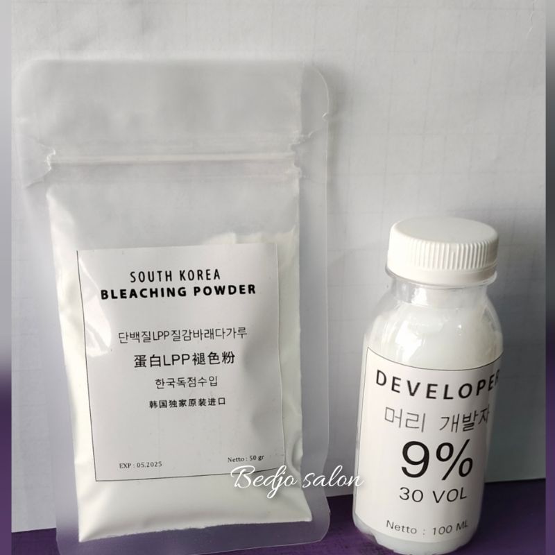 Jual Bleaching Rambut korea LPP level 9 White Powder kemasan 50gr dan ...