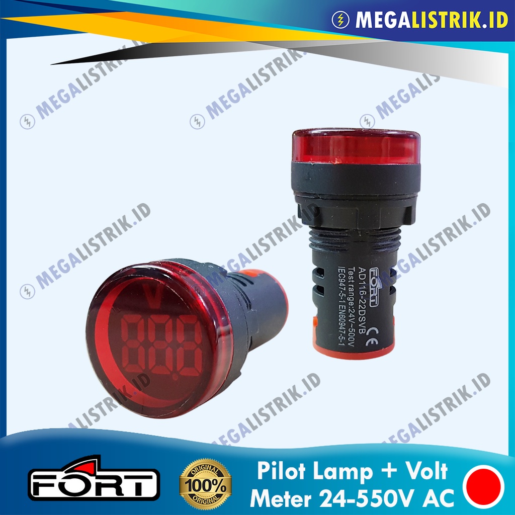 Jual FORT PILOT LAMP + VOLT METER / LAMPU KONTROL PANEL LED + INDIKATOR ...