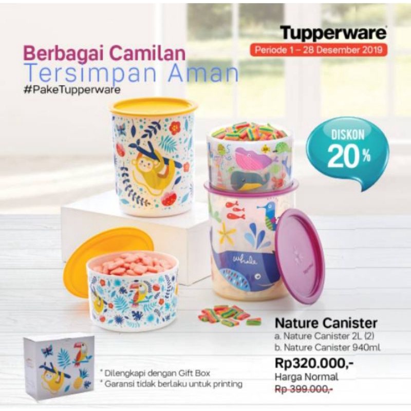 Jual Nature canister tupperware / toples motif tupperware | Shopee ...