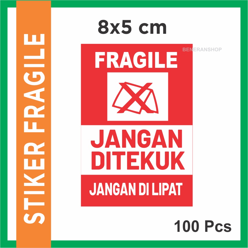 Jual STICKER Fragile Jangan di tekuk (100 pcs) - Stiker Fragile ...