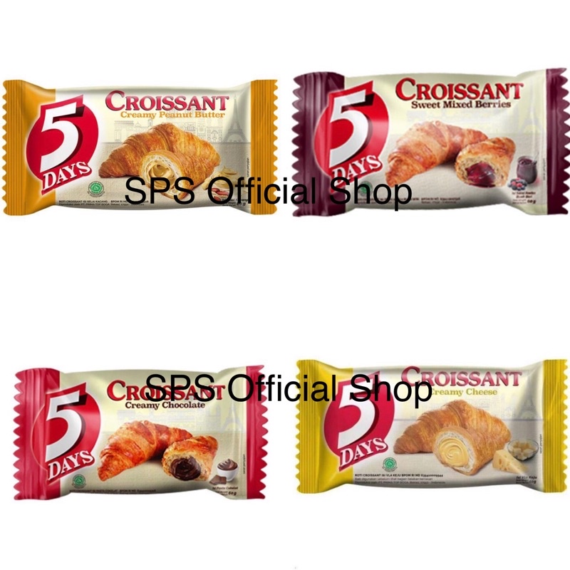 Jual 5 Days/ 5days Croissant Creamy Peanut Butter/Creamy Chocolate ...