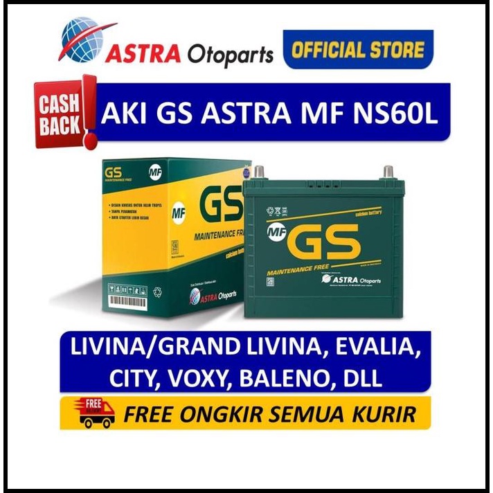 Jual Aki Gs Astra Mf Ns60L Livina/Grand Livina, Evalia, City, Voxy, Baleno | Shopee Indonesia