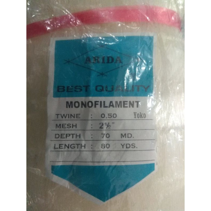 Jual Jaring ikan Arida 0,50 70/80 ; Bahan Jala Arida 0,50 70/80 ...