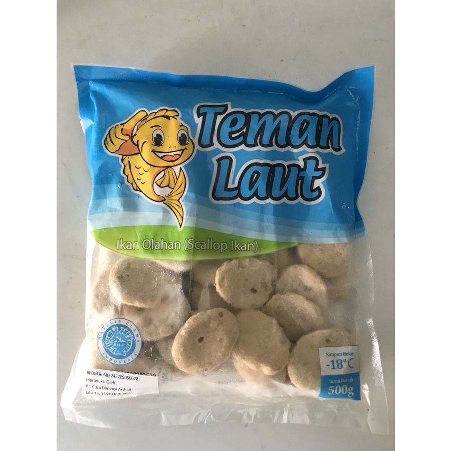 Jual Teman Laut Scallop Ikan 200gr / Olahan Ikan Bentuk Scallop ...