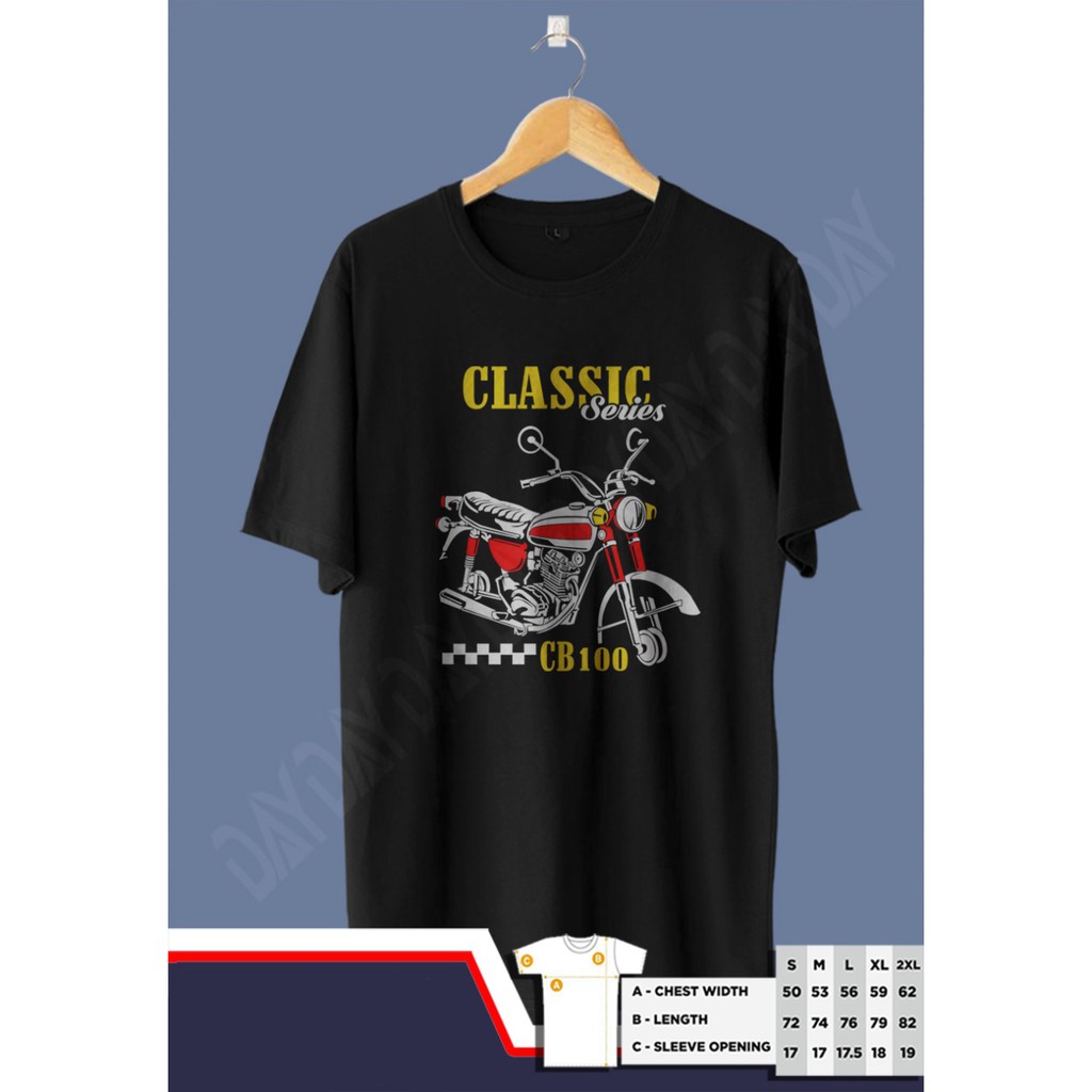 Jual Kaos Distro Honda CB 100 Classic Series Motor Jadul Klasik Baju Cotton Combed 24s Lebih ...