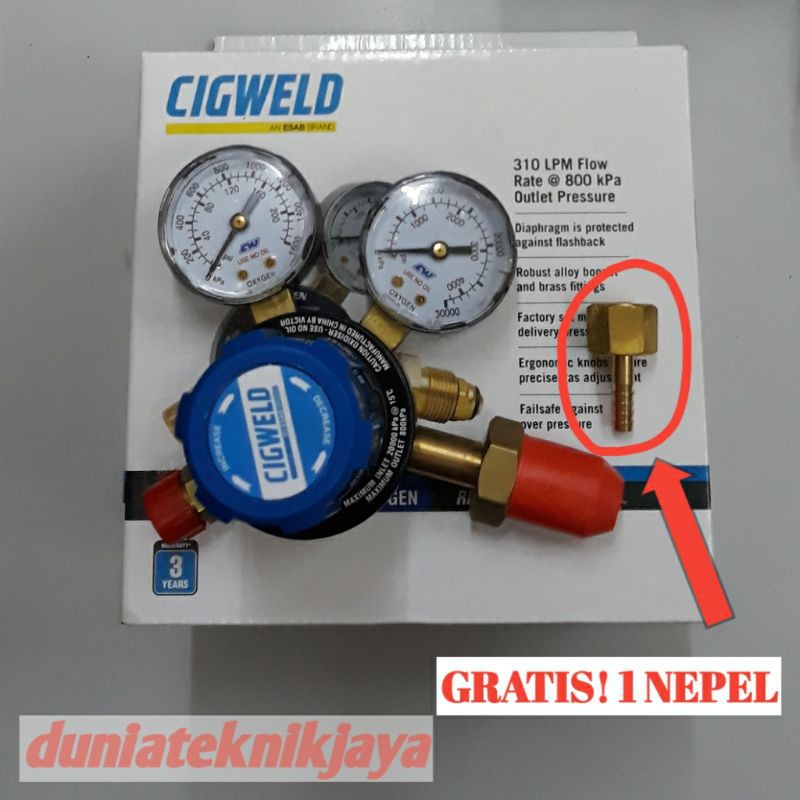 Jual Regulator Oxygen Oksigen merek Cigweld cutskill 251 800kPa ...
