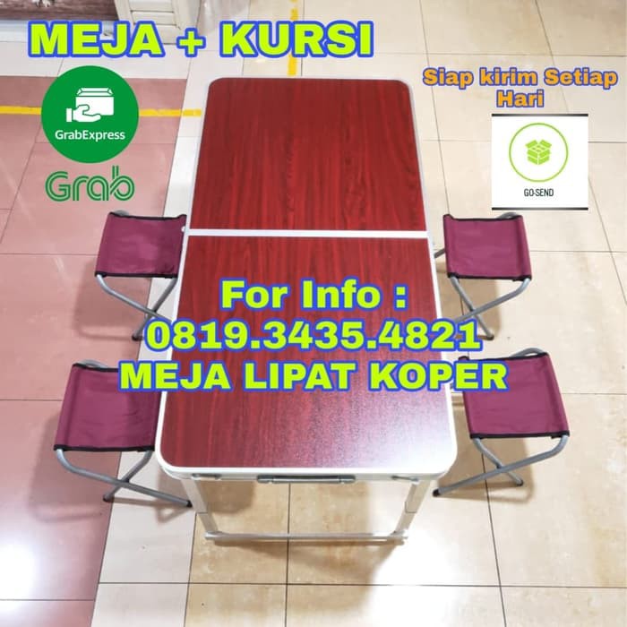 Jual Meja Lipat Portable Plus Kursi Meja lipat Koper Serba guna ...