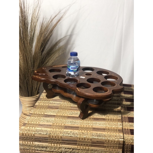 Jual Tempat minuman / Tempat aqua gelas aesthetic kayu jati bentuk ...