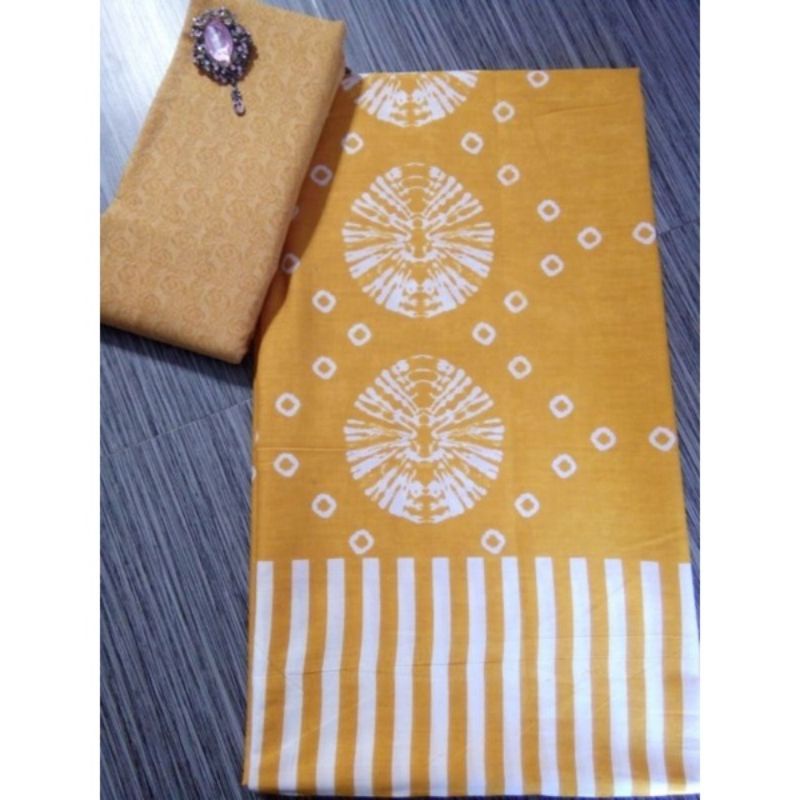 Jual KAIN BATIK WARNA KUNING / BATIK WARNA KUNING ORANGE | Shopee Indonesia