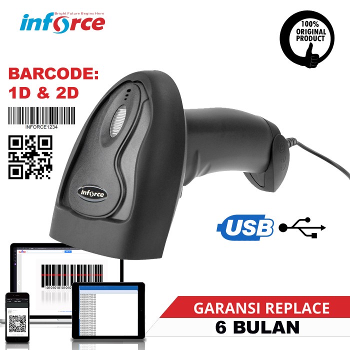 Jual SCANNER BARCODE INFORCE F20 USB / SCAN KASIR INFORCE F20 / COM04-INF | Shopee Indonesia