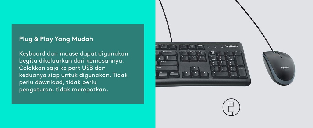 Jual Logitech MK120 Combo Keyboard dan Mouse Kabel USB | Shopee Indonesia