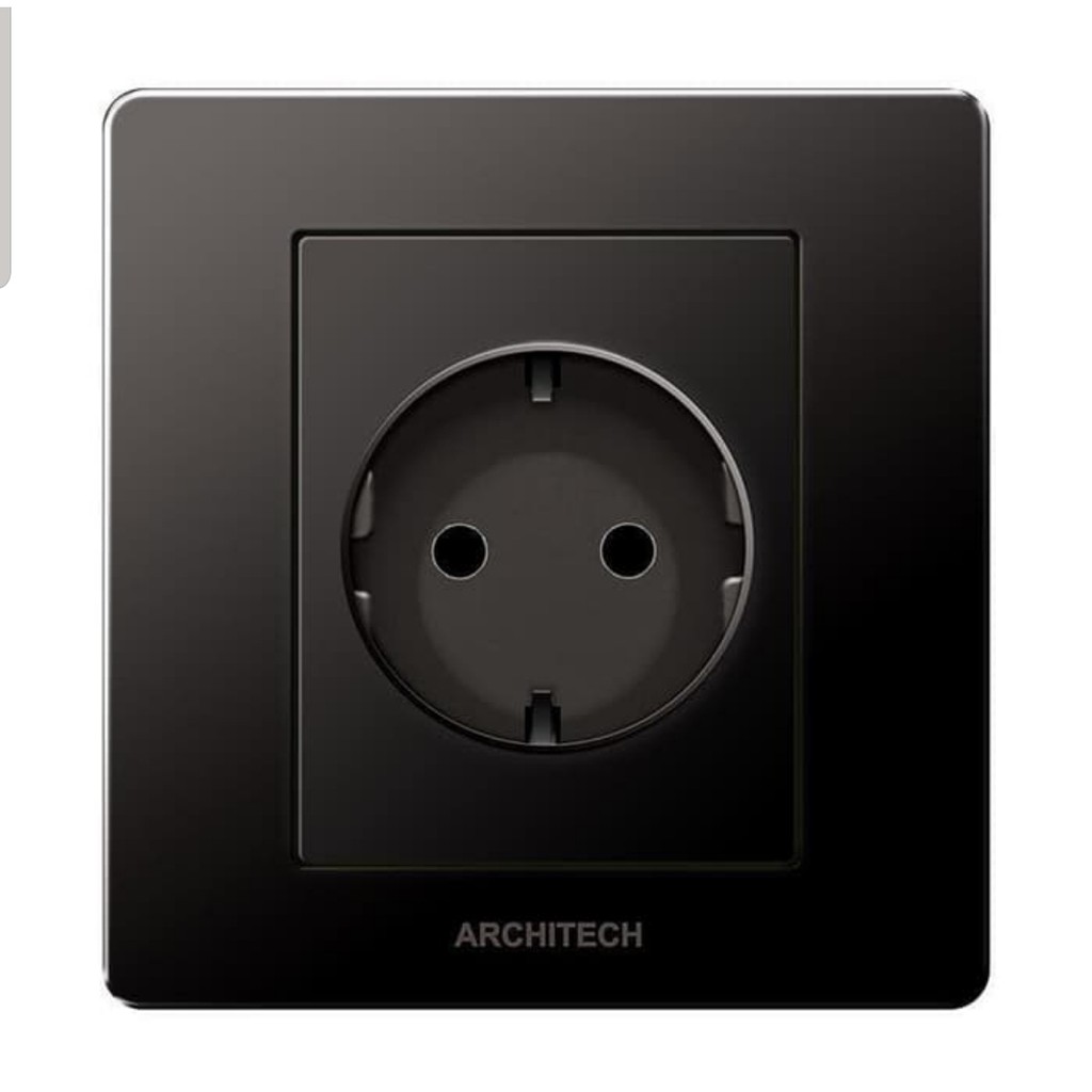 Jual Stop Kontak Hitam Black Titanium Architech | Shopee Indonesia
