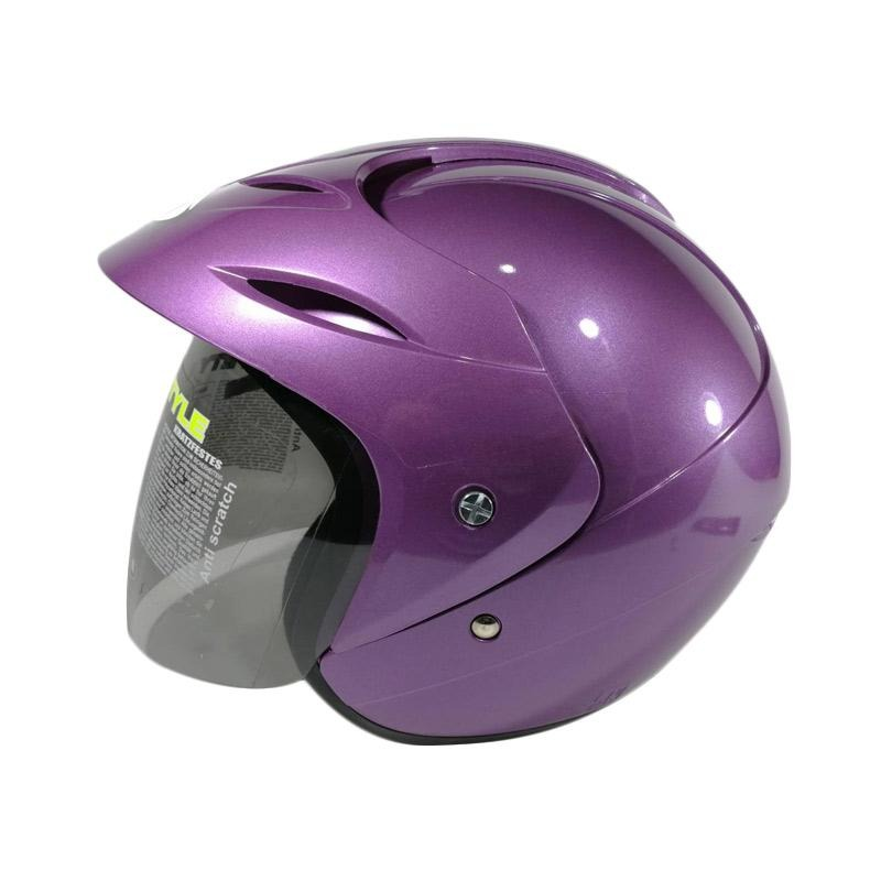 Jual helm hiu nico r solid ungu original half face | Shopee Indonesia