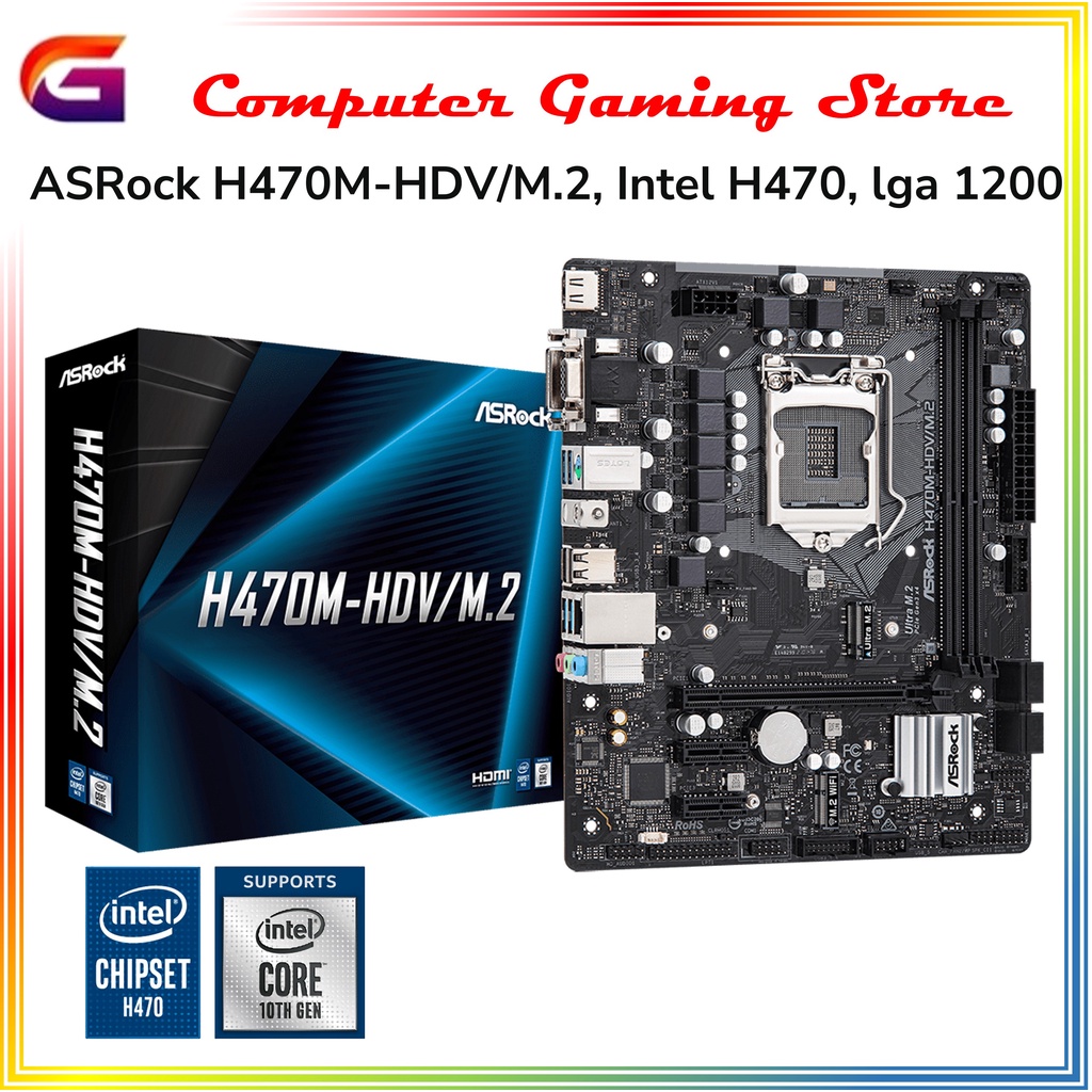Jual ASRock H470M - HDV / M.2, Motherboard Intel H470, LGA 1200 ...