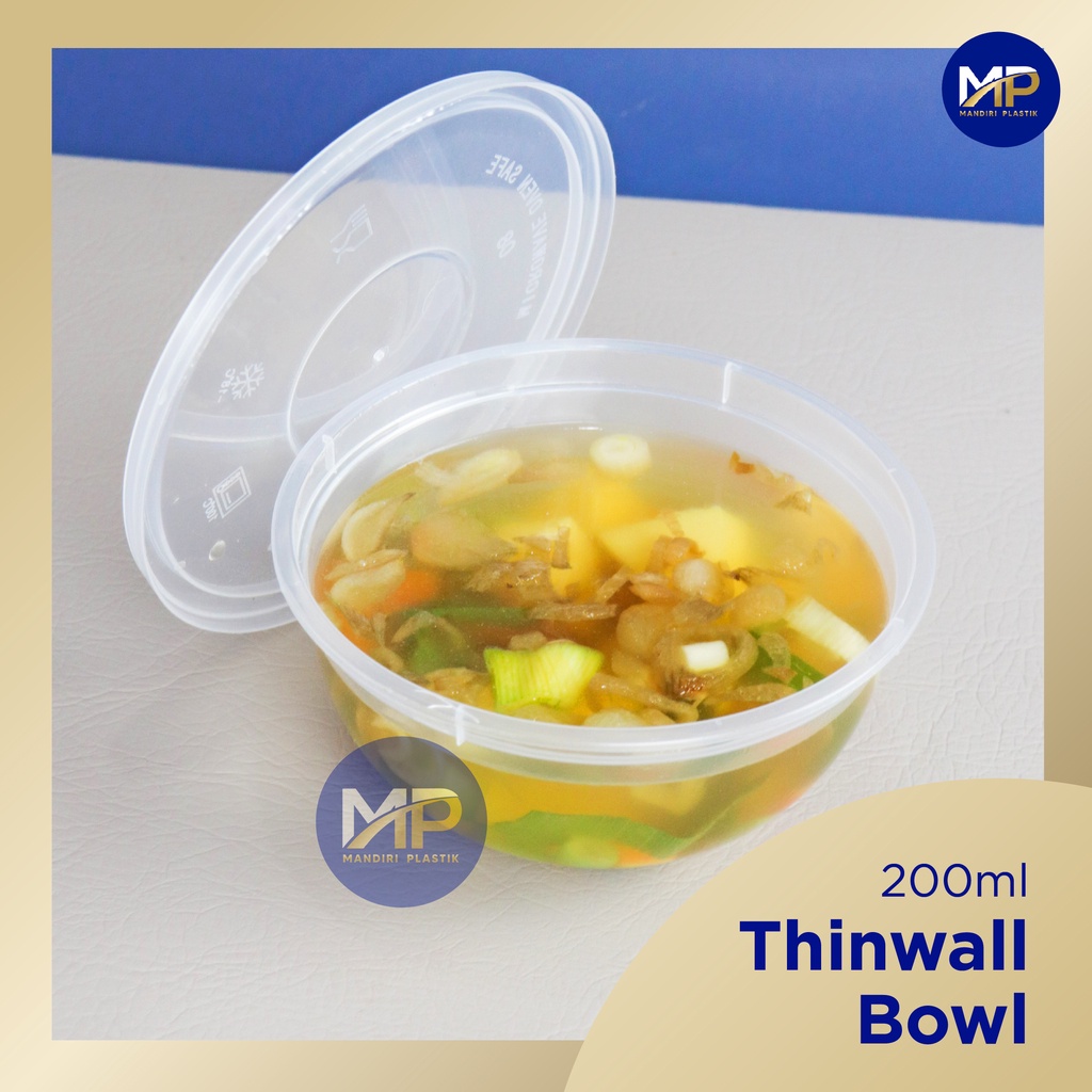 Jual Thinwall MANGKOK OTB 200 / BOWL/ food kontainer tahan panas 200ml - 25pcs | Shopee Indonesia
